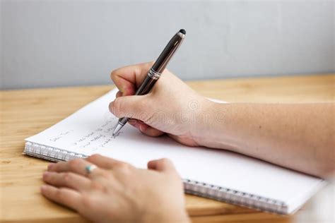 Girl Handwiritng Into Note Pad Stock Photo Image Of Corporate Signature 195859952