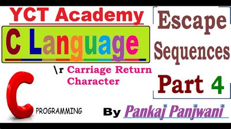 C Programming In Hindi Escape Sequences Part 4 Youtube