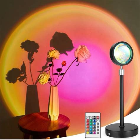 Sunset Lamp Projector 16 Colors Sunset Light With Remote 360