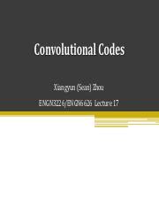 L Convolutional Codes Pdf Convolutional Codes Xiangyun Sean Zhou ENGN ENGN Lecture