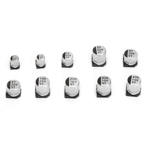 200pcs 10 50v Smd Electrolytic Capacitors Set 1uf Grandado
