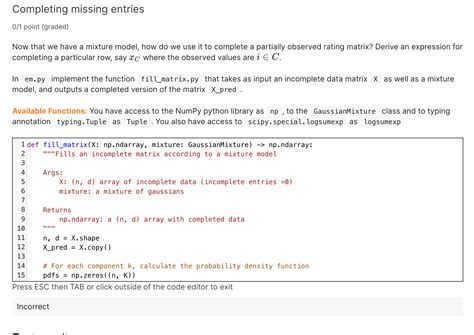 Solved Completing Missing Entries0 1 ﻿point Graded Now That