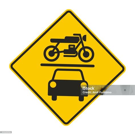 인쇄 가능한 노란색 사각형 거리 도로 표지판 방향 자동차 모터 오토바이 자동차 픽토그램 그림이 있는 오토바이 표지판 거리에 대한 스톡 벡터 아트 및 기타 이미지 Istock