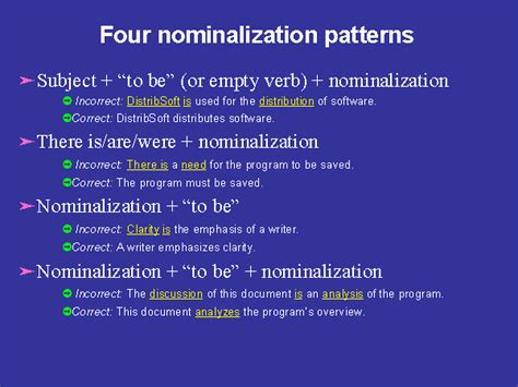 Four Nominalization Patterns