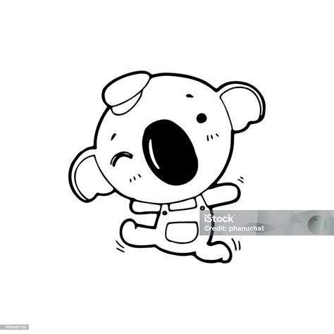 귀여운 만화 코알라 손으로 그린 낙서 만화 일러스트 벡터 흰색 배경에 고립 곰에 대한 스톡 벡터 아트 및 기타 이미지 곰 귀여운 낙서 드로잉 Istock