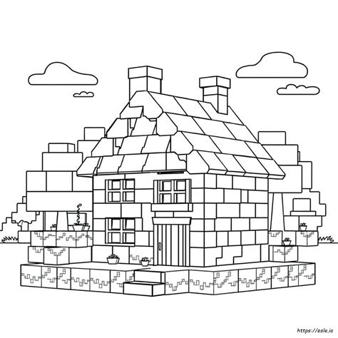 Dibujos Para Colorear De Casas De Minecraft