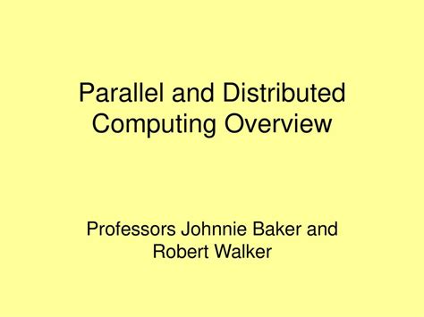 parallel and distributed computing overview ppt download