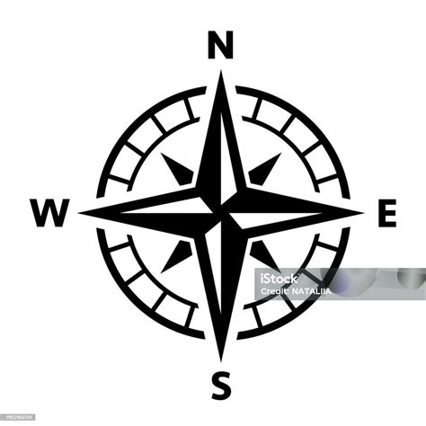 Compass Icon Compass Rose Sign Windrose Symbol Nautical Wind Rose Icon
