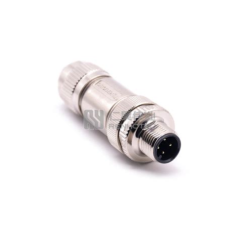 M12 Field Wireable Connector Male Metal Shell Shielded Renhotec Industrial