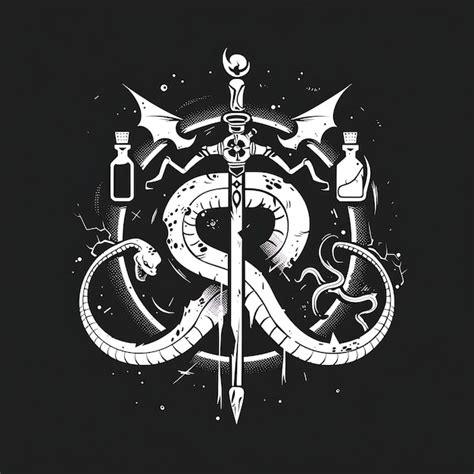 Premium Photo Legendary Basilisk Cabal Symbol Logo With A Basilisk Coiled Creative Logo Design