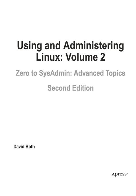 using and administering linux volume 2 zero to sysadmin advanced