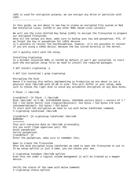 Lecture 55 Luks Encryption In Linux Pdf File System Computer Data