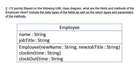 Solved Points Based On The Following UML Class Chegg Com