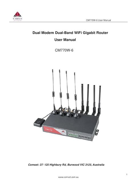 Pdf Dual Modem Dual Band Wifi Gigabit Router User Manual€¦ · Cm770w 6 User Manual 13 I O