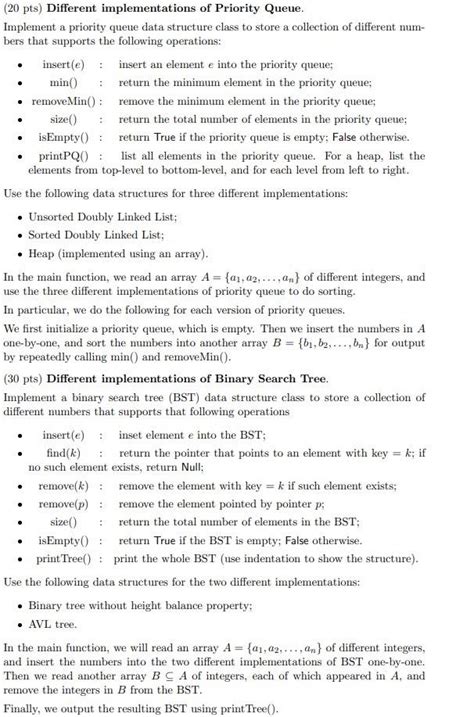 solved 20 pts different implementations of