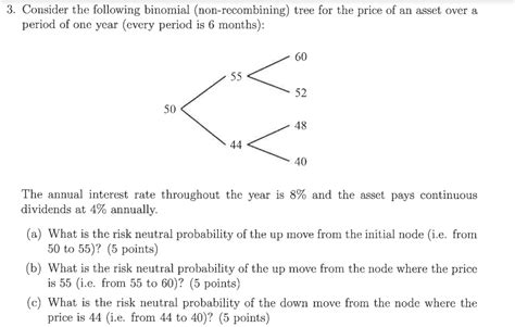 Solved 3 Consider The Following Binomial Non Recombining