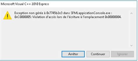 Erreur Violation d accès par alexisbenoit page OpenClassrooms