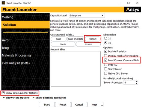 31 1 Accessing Projects From The Fluent Launcher