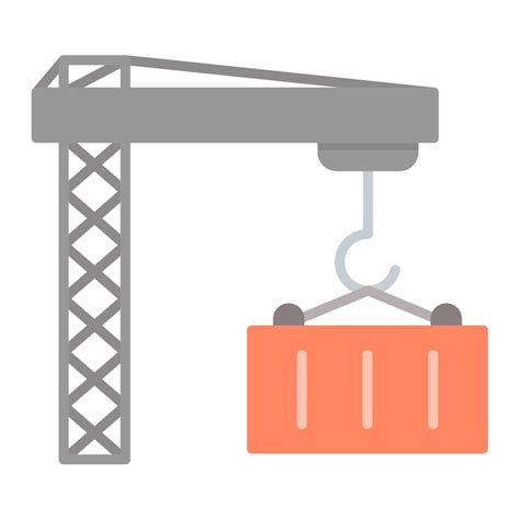 Premium Vector Container Crane Flat Illustration