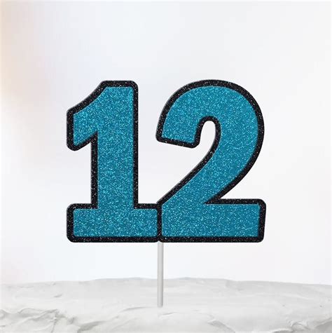 Number 12 Birthday Cake Topper 12th Birthday Celebration Multi Color