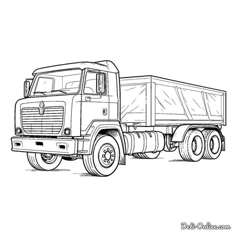 Раскраска Грузовая машина для детей распечатать раскраски для детей