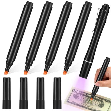 Geiserailie 5 Pcs Counterfeits Money Detector Pen Fake Counterfeit Bill Detector Uv