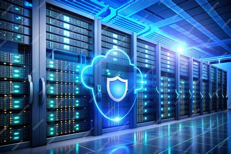 Cloud Computing Technology And Online Data Storage For Business Network Concept Server Racks