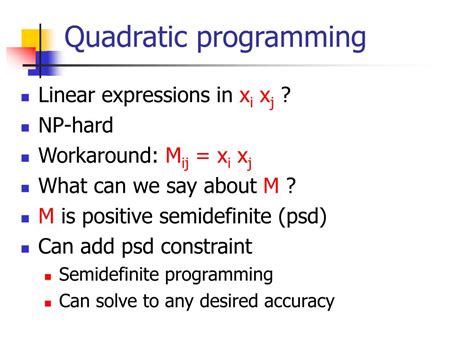 Ppt New Insights Into Semidefinite Programming For Discrete