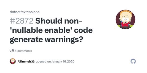 should non nullable enable code generate warnings · issue 2872