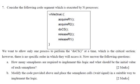 Solved 7 Consider The Following Code Segment Which Is