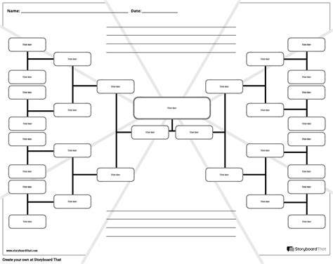 Neue Seite Erstellen Baumdiagrammvorlage 2 Schwarzweiß