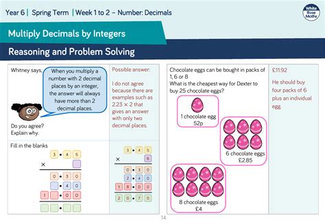 Multiply Decimals By Integers Reasoning And Problem Solving Maths Year