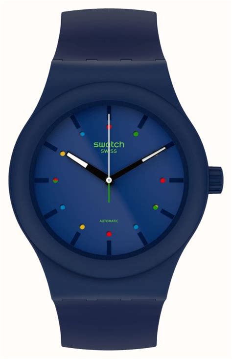Swatch Waktu51 Automatic 42mm Blue Dial Blue Bio Sourced Material