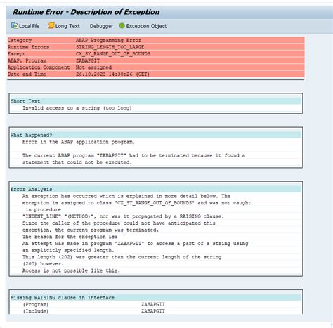 Dump On Clicking Some Of Packages In Zabapgit Cxsyrangeoutof