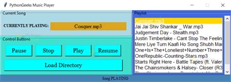 how to create a music player using python python geeks