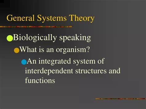 PPT General Systems Theory PowerPoint Presentation Free Download ID