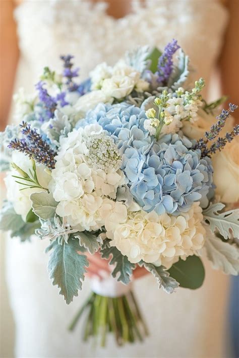 24 Beautiful Hydrangea Bouquets For Your Big Day Blue Flower Bouquet