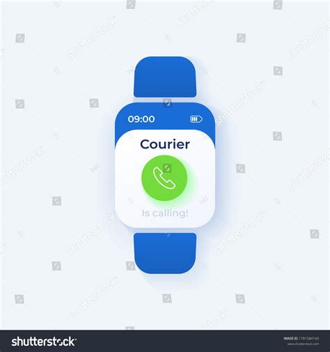 Incoming Call Smartwatch Interface Vector Template Stock Vector Royalty Free 1781584169