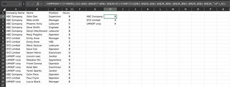 Arrays Complicated Countifs Formula With Unique Values Stack Overflow