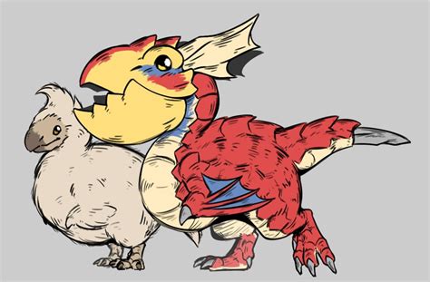 Yian Kut Ku And Seikret Monster Hunter And 1 More Drawn By Miqo Te