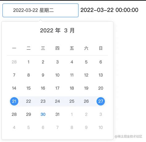 elementplus datepicker 类型为week 时，从周一开始选择最近使用vue3 typescript 掘金