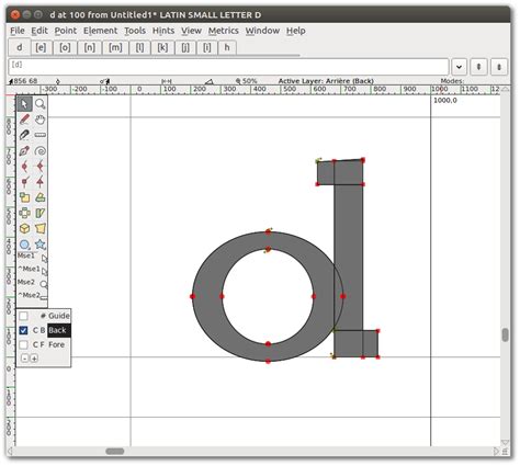 design with fontforge completing the lower case