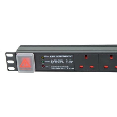 LMS Data Way U Inch Horizontal Rackmount PDU W Surge Protection UK Outlets A Commando