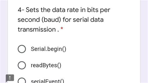 Solved 4 Sets The Data Rate In Bits Per Second Baud For Chegg Com