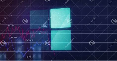 Image Of Digital Interface Squares Data Loading And Statistics