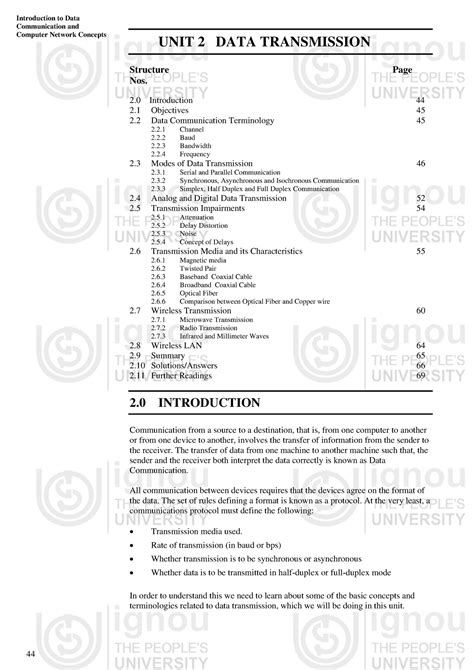 Network 6 Its Lecture Notes Introduction To Data Communication And Computer Network Concepts