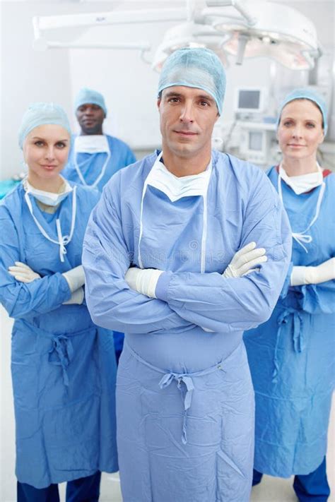 Teamwork Doctors And Smile In Portrait For Theater Medical Surgery