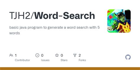 Github Tjh2word Search Basic Java Program To Generate A Word Search