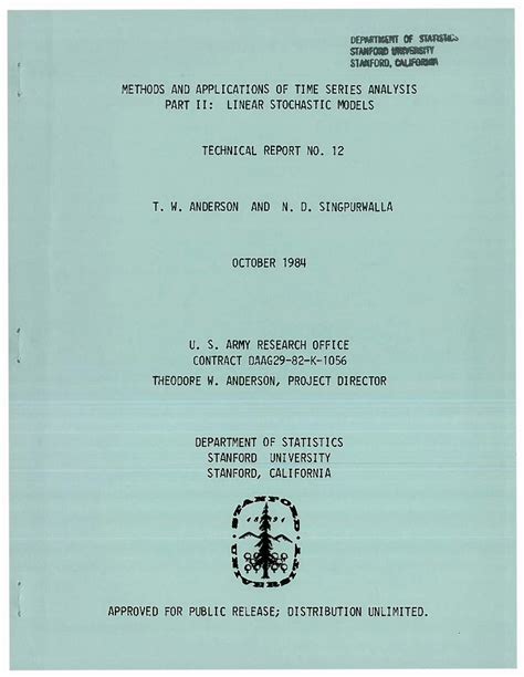 Pdf Methods And Applications Of Time Series Analysis Part 2 Linear