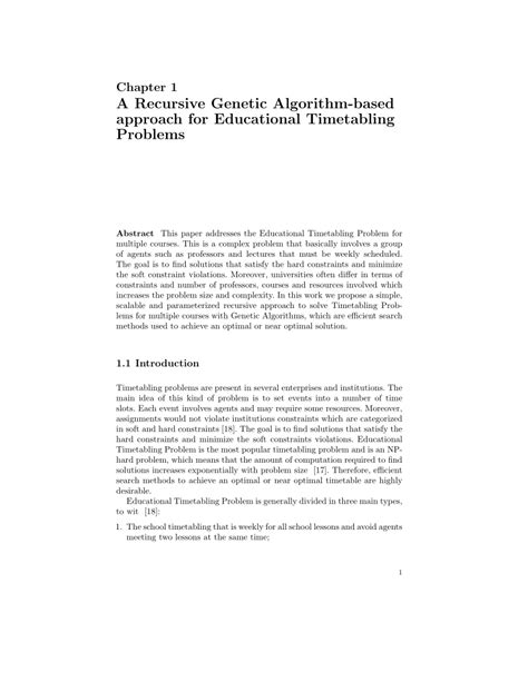 Pdf A Recursive Genetic Algorithm Based Approach For Educational